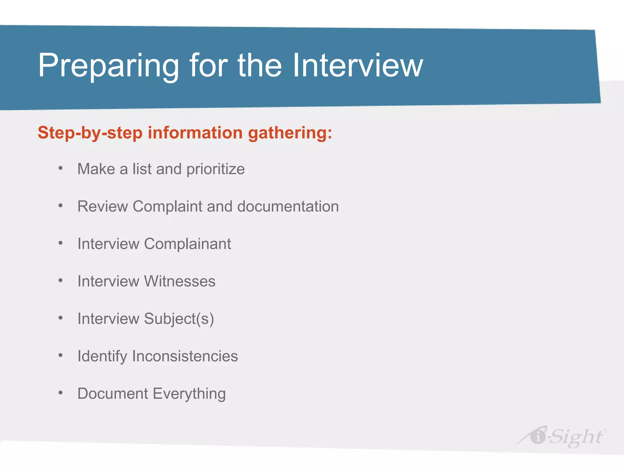Workplace Investigations: Interviewing Like a Pro | PPT