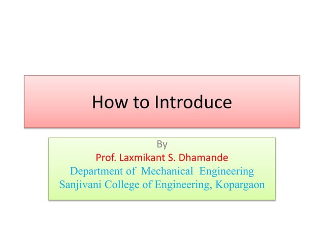 How to introduce | PPT