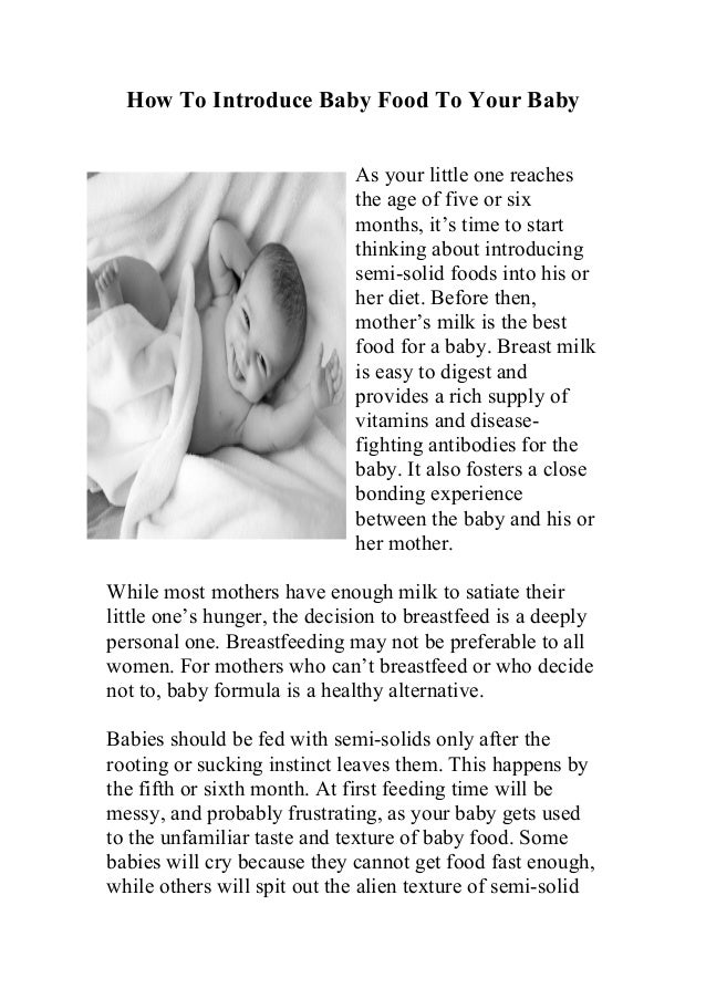 How to introduce baby food to your baby | PDF