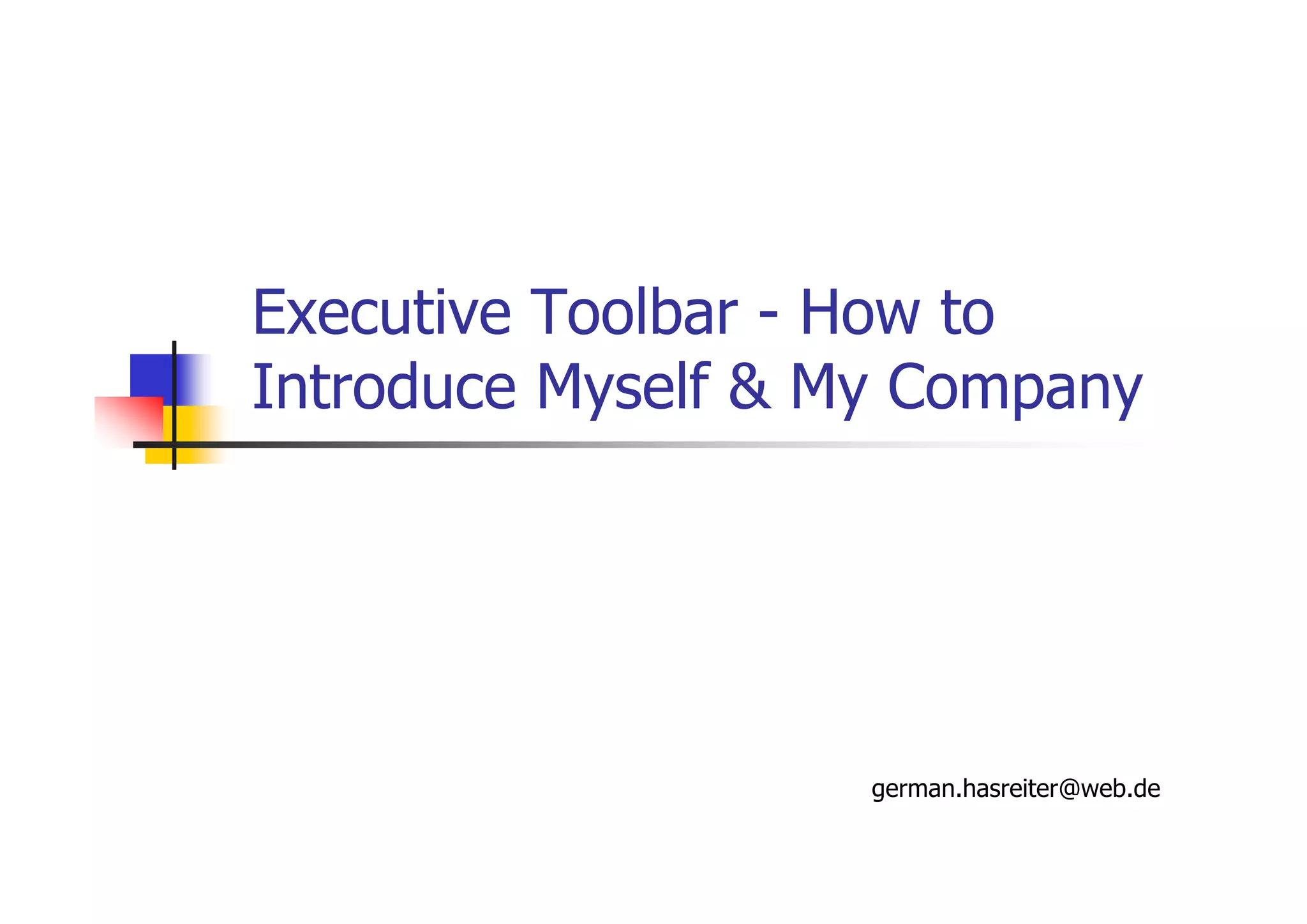 How To Introduce Myself & My Company | PDF