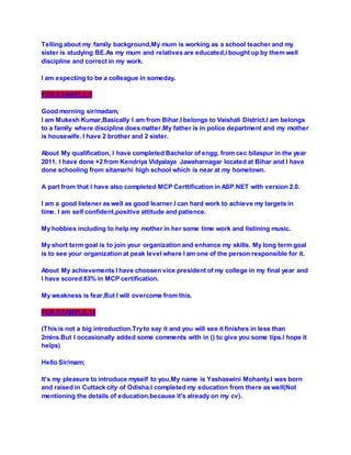 How to introduce yourself | DOCX