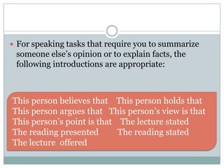 How to introduce your speaking task | PPT