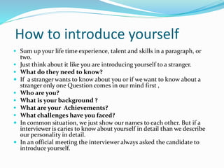 How to introduce youself | PPT