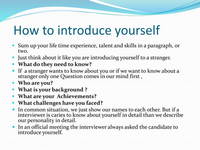 How to introduce youself | PPT