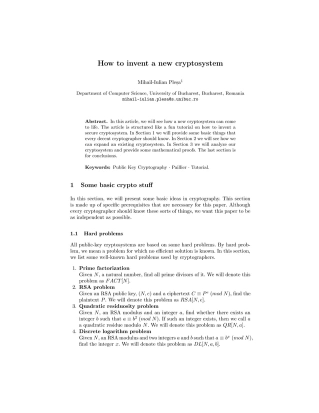 How to invent a new cryptosystem.pdf How to invent a new cryptosystem.pdf