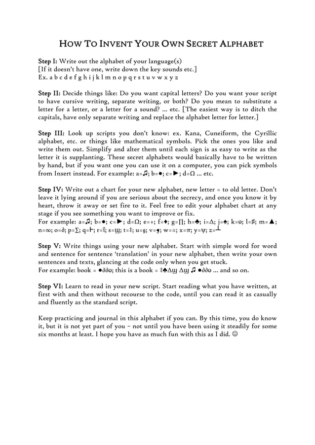 How to invent your own secret alphabet | PDF