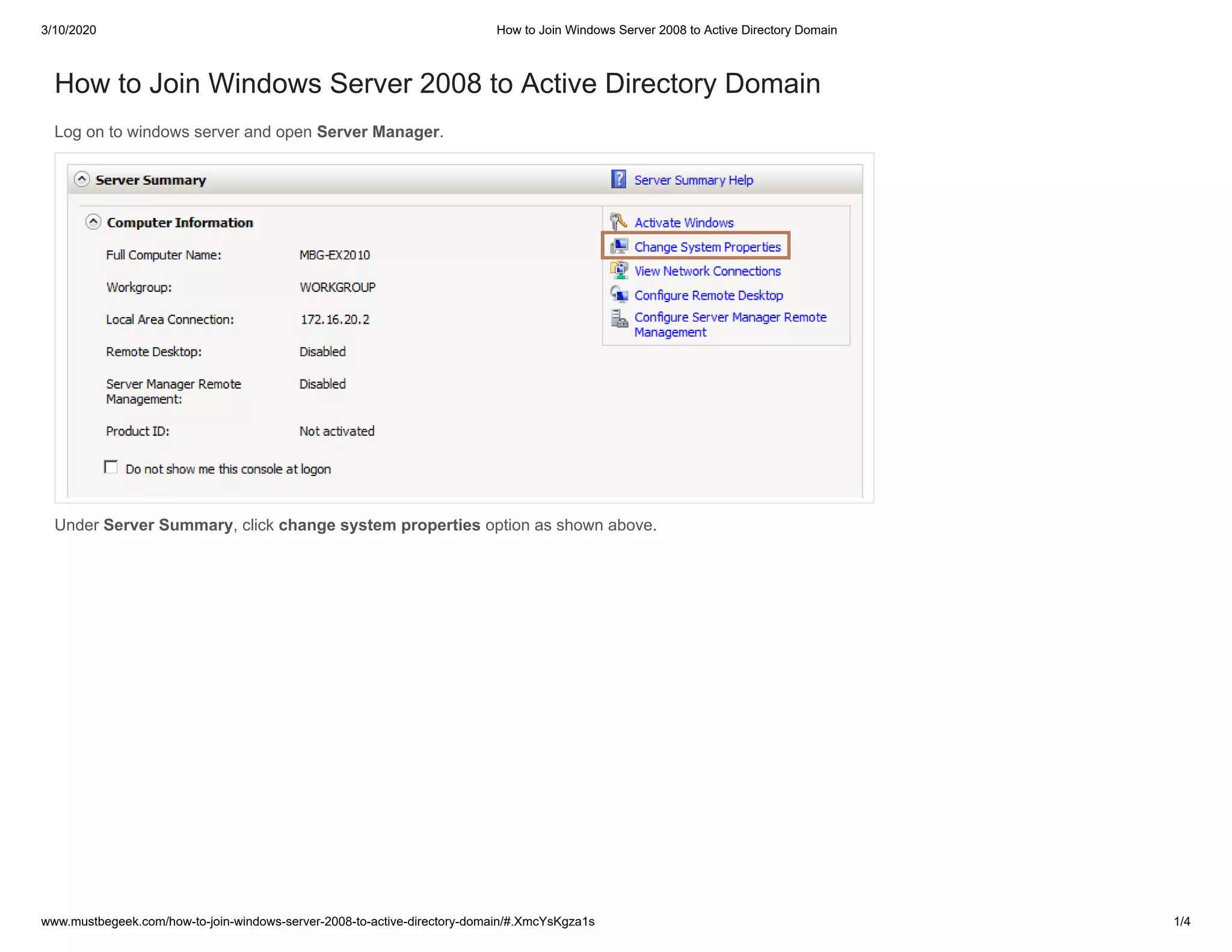 How To Join Clients To Windows Server 2008 To Active Directory Domain Ppt
