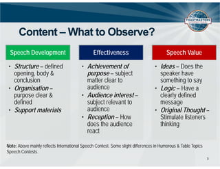 "All" You Want to know About How To Judge The Speech Contests | PDF