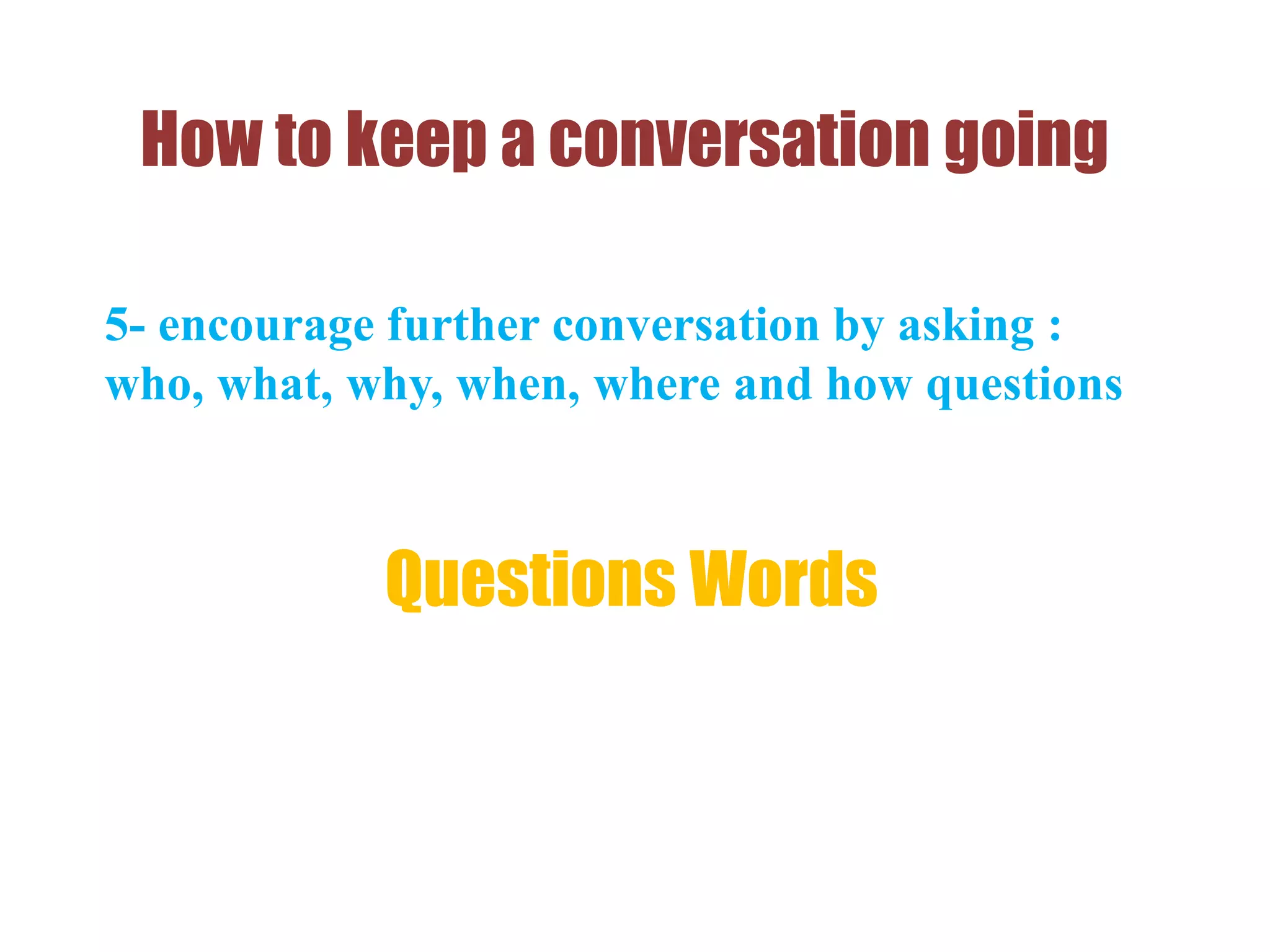 How to keep a conversation going | PDF