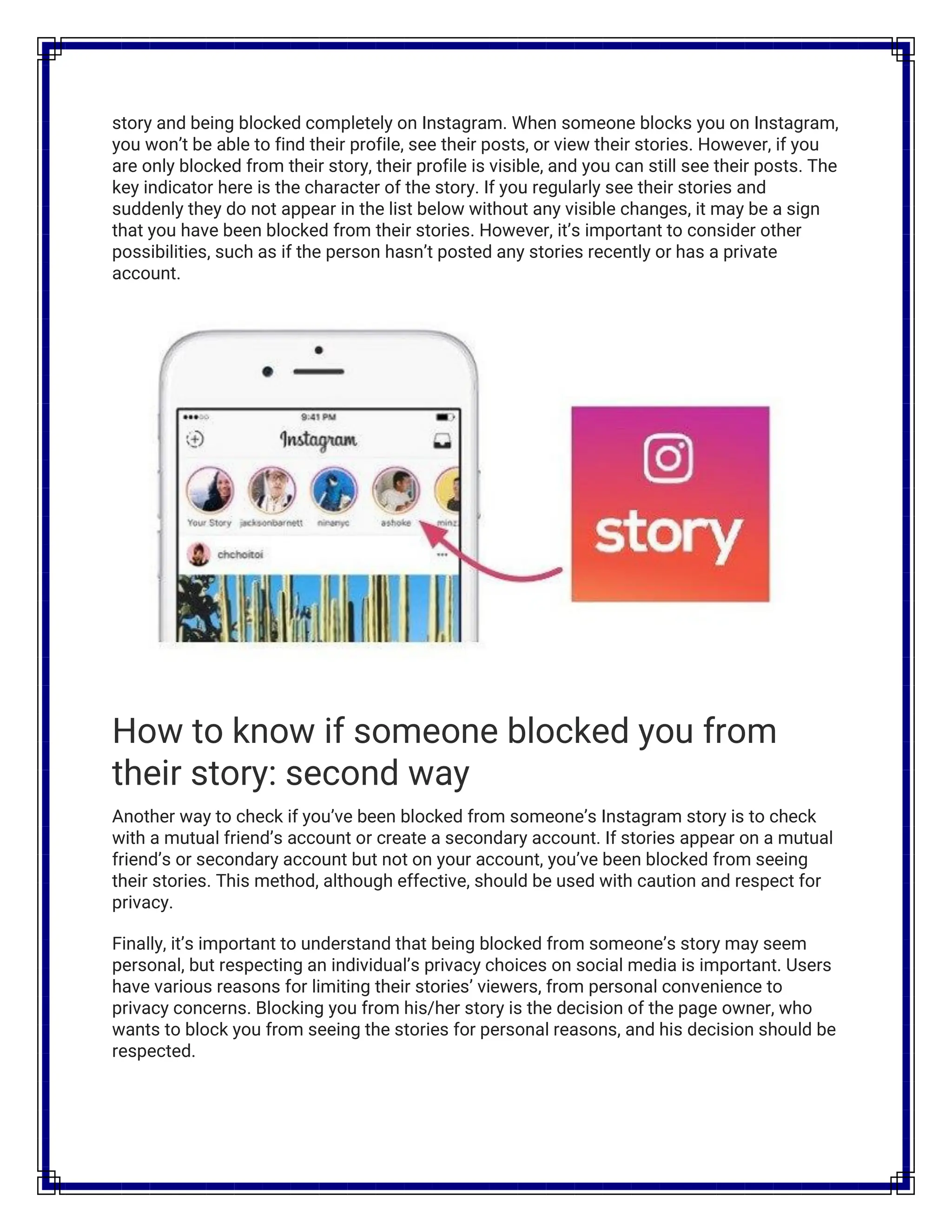 how to know if someone blocked you from seeing their story on Instagram.pdf