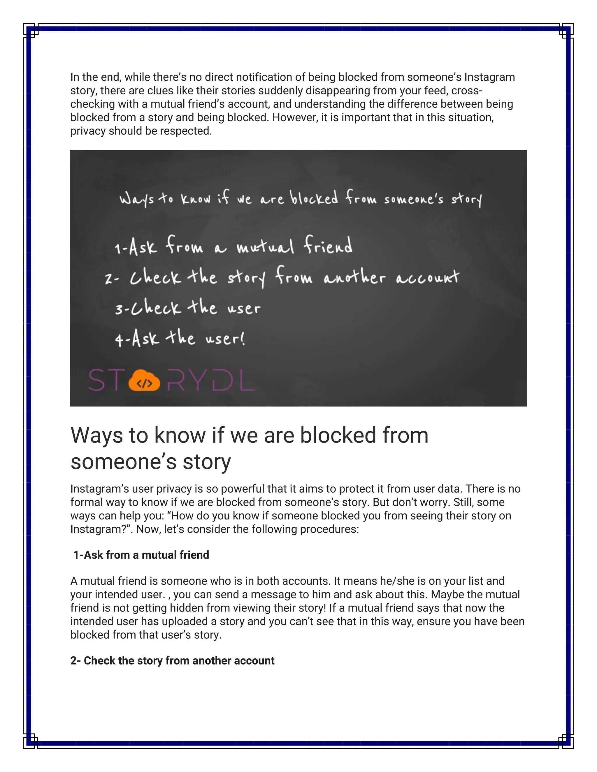 how to know if someone blocked you from seeing their story on Instagram.pdf