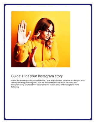 how to know if someone blocked you from seeing their story on Instagram.pdf