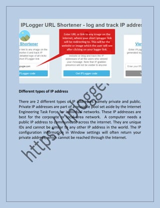 How to know my ip address with iplogger.org