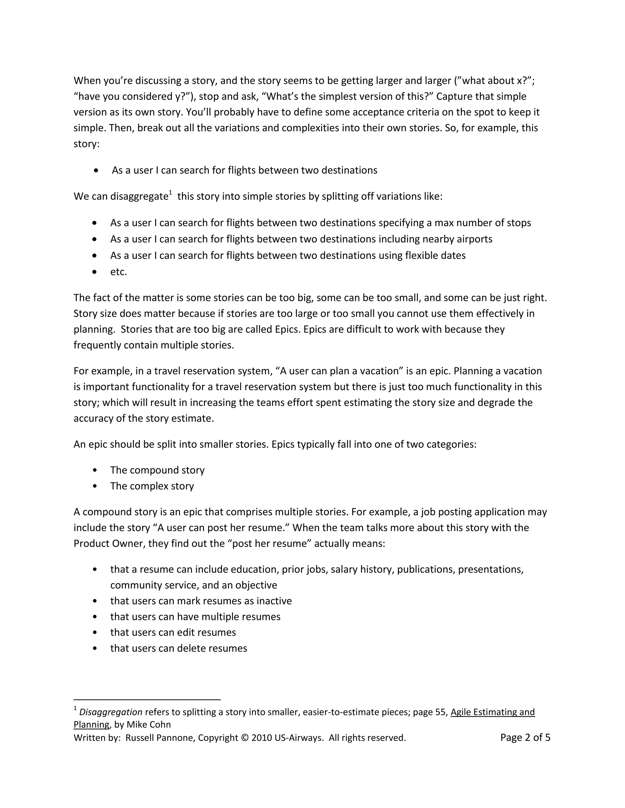 How To Know Your Stories Are At The Right Level Of Detail | PDF