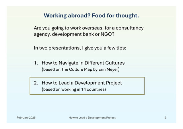 How to Lead a Development Project (Eric Trel 2025) | PPT