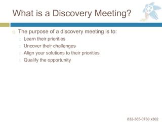 How to Lead a Discovery Meeting | PPT