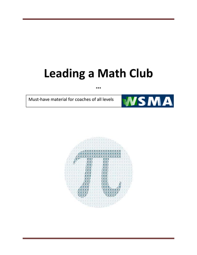 How to lead a math club | PDF