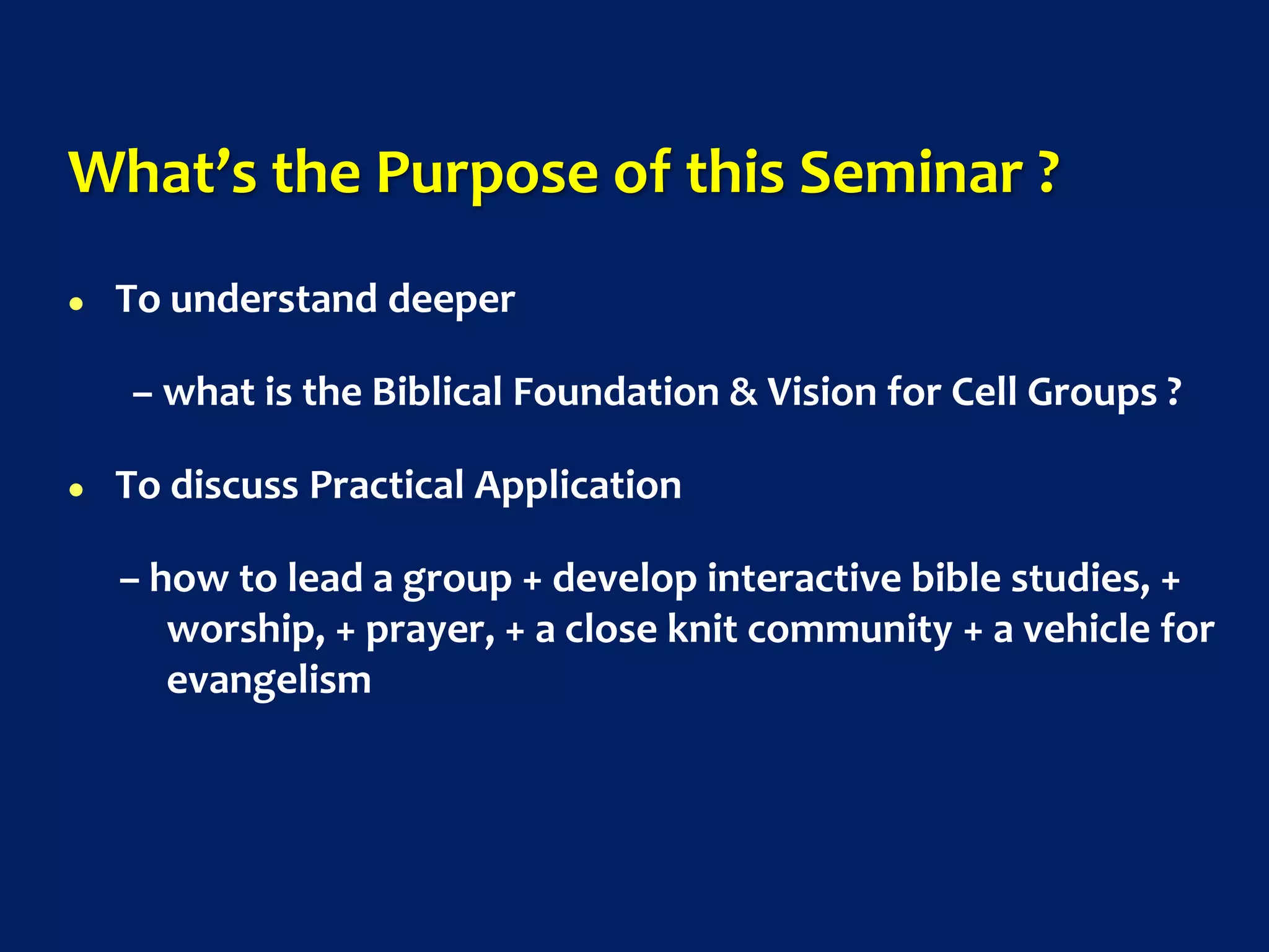 Weekend Course - How to Effectively Build and Lead cell Groups | PPTX