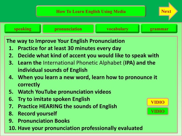 How to learn english using media | PPT