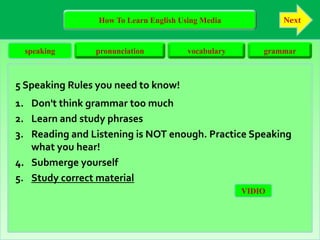 How to learn english using media | PPTX
