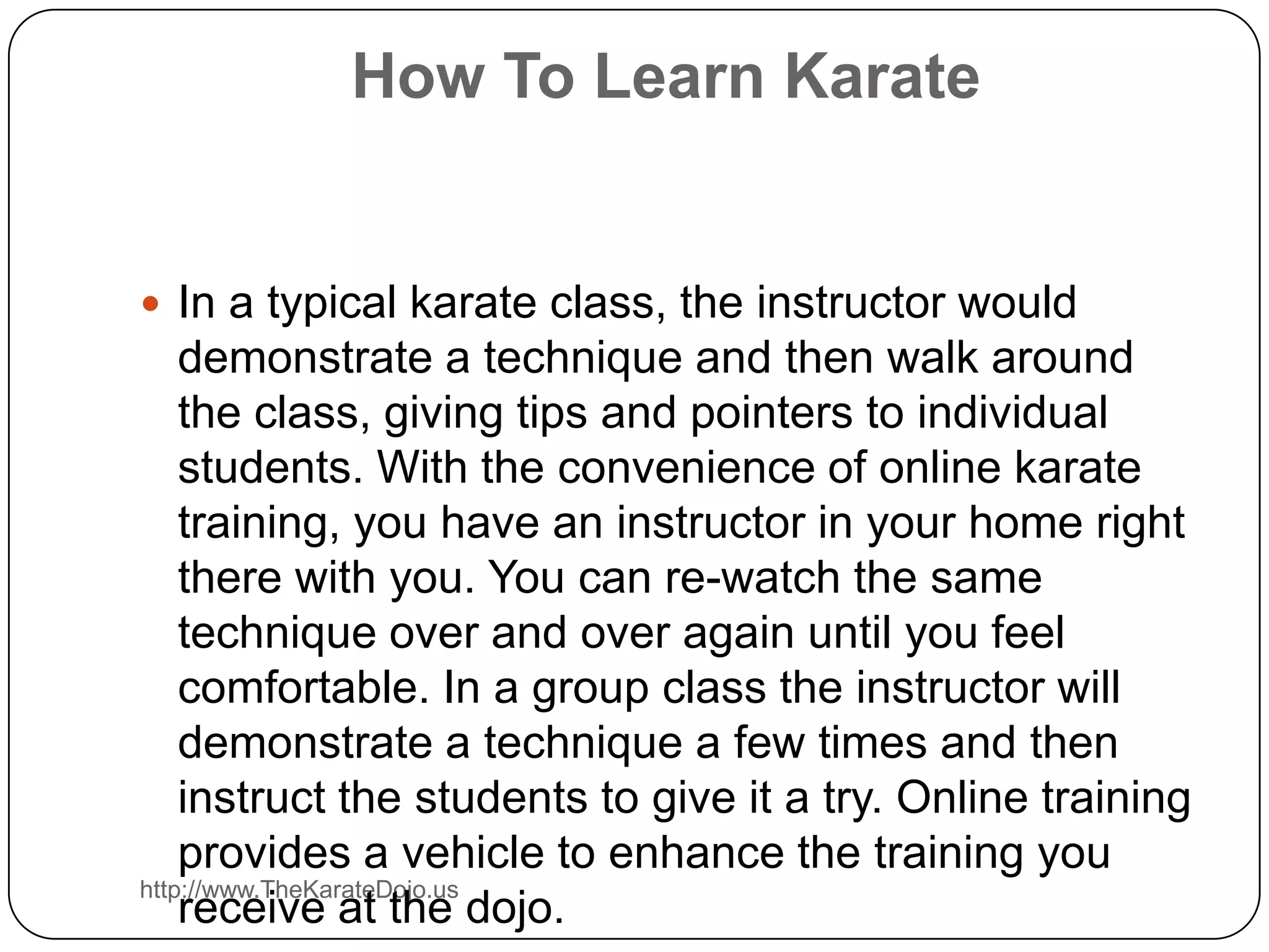 How to learn karate powerpoint | PPTX