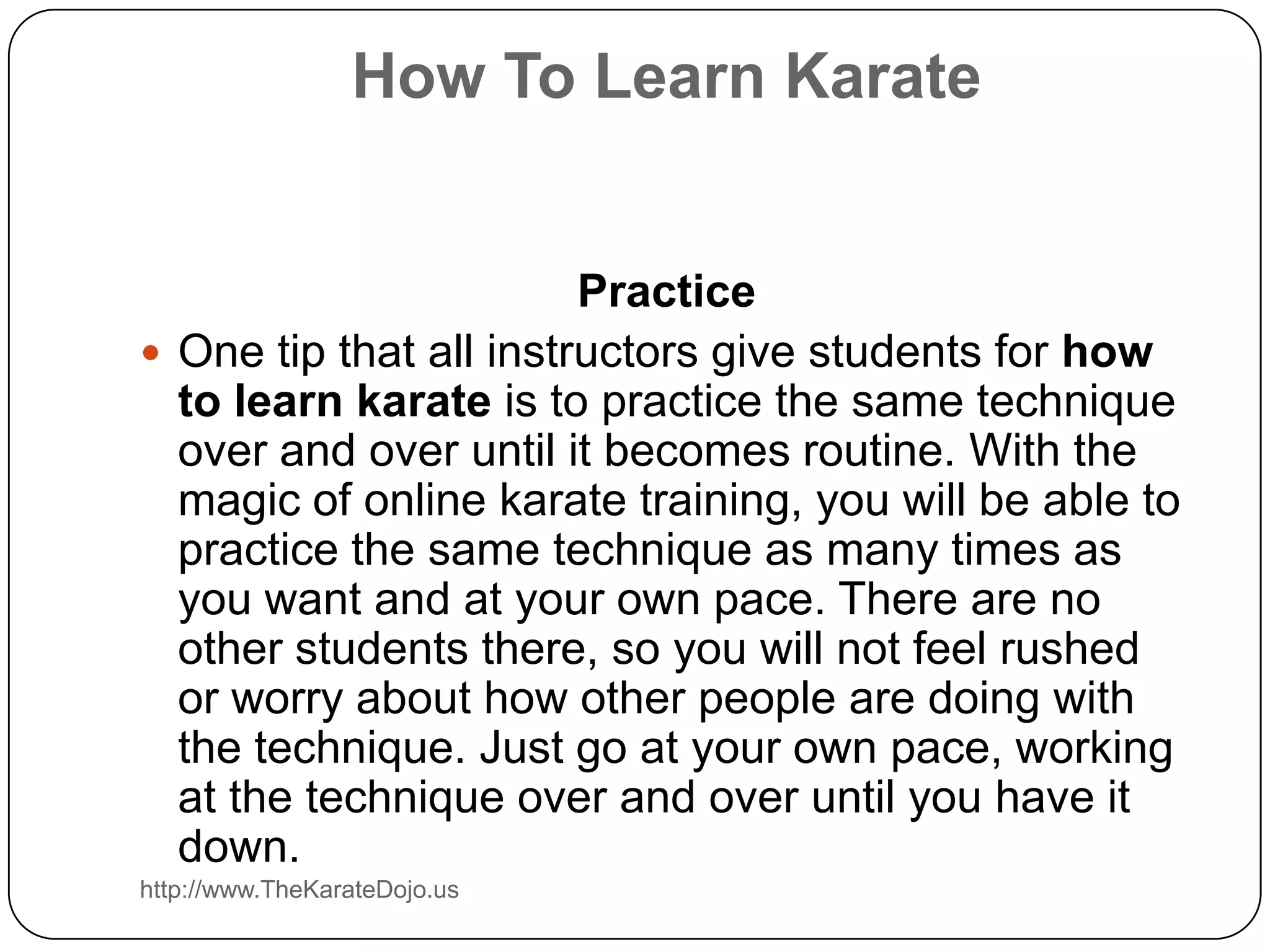 How to learn karate powerpoint | PPTX