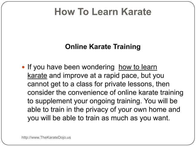 How to learn karate powerpoint | PPTX