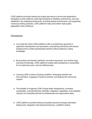 How to learn Low Code No Code(LCNC) and what are its benefits.docx ...