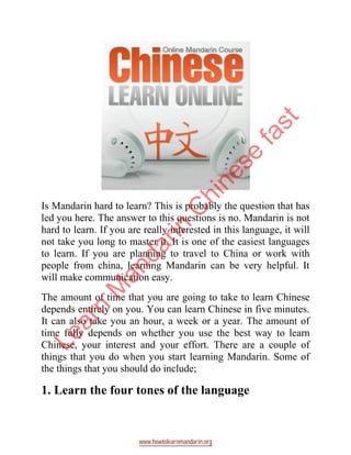 How to learn mandarin fast | PDF