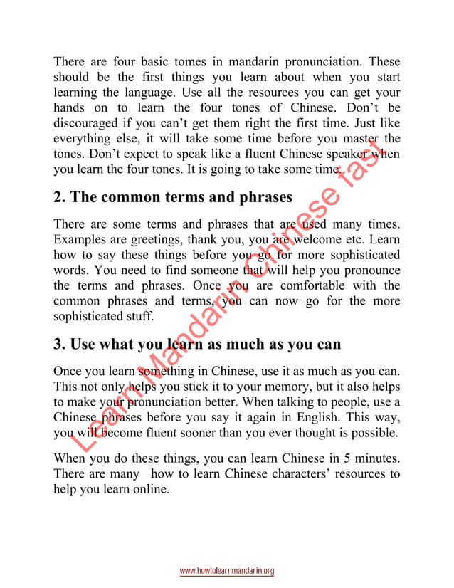 How to learn mandarin fast | PDF