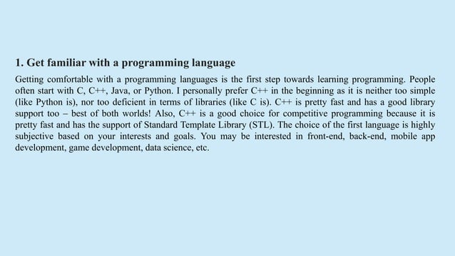 How to learn programming for begineers! | PPT