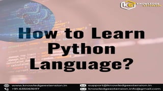 How to learn python language | PPT