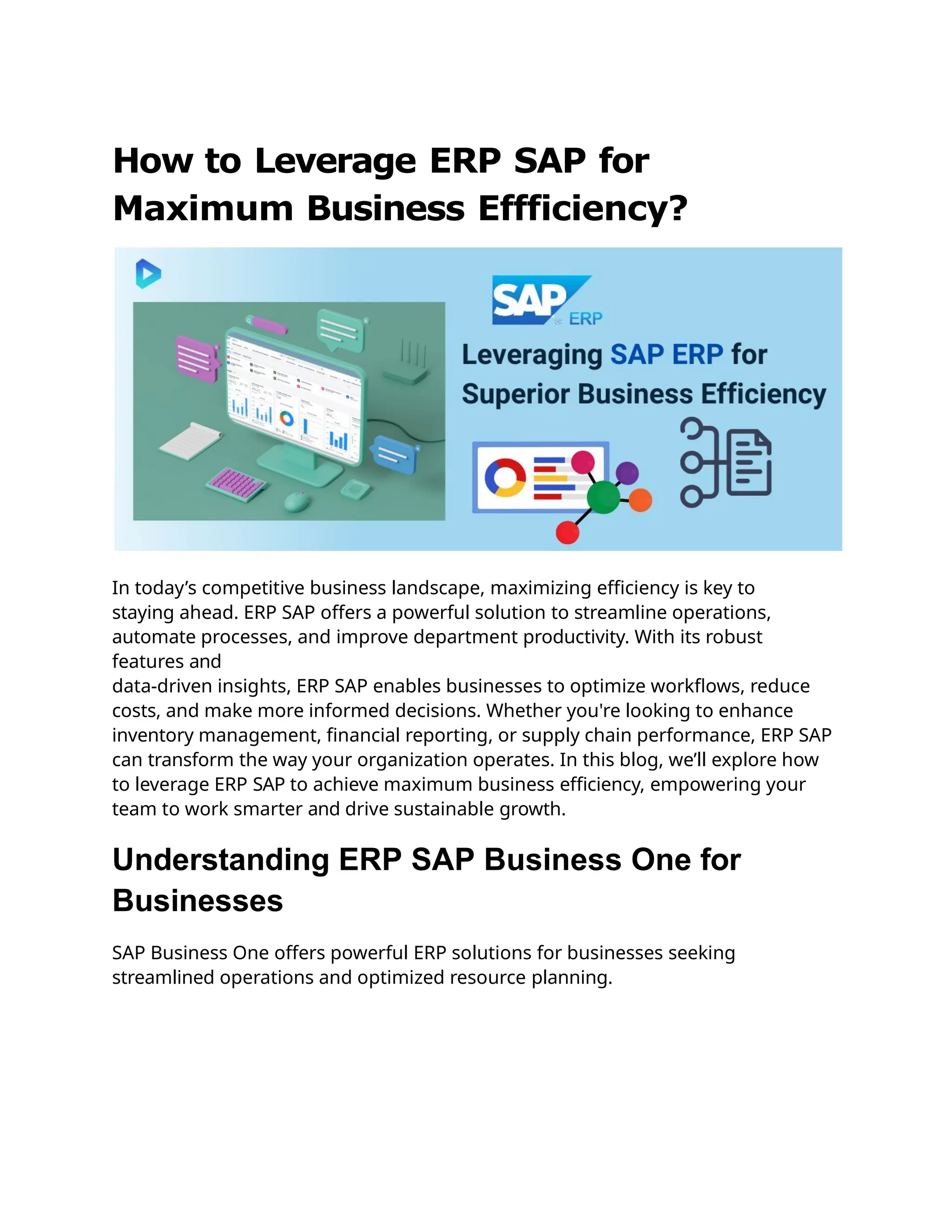 Why SAP ERP is Essential for Streamlined Business Processes | PDF