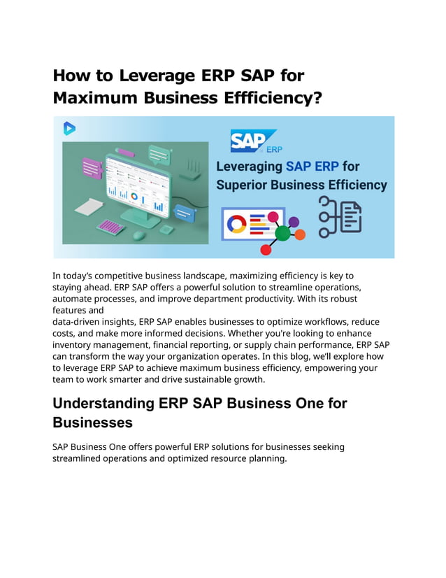 Why SAP ERP is Essential for Streamlined Business Processes | PDF