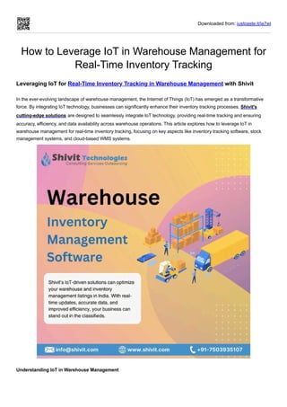 How to Leverage IoT in Warehouse Management for Real-Time Inventory ...