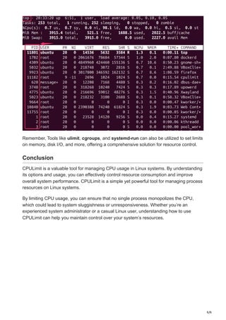How to Limit CPU Usage of a Process in Linux with CPULimit With Examples.pdf