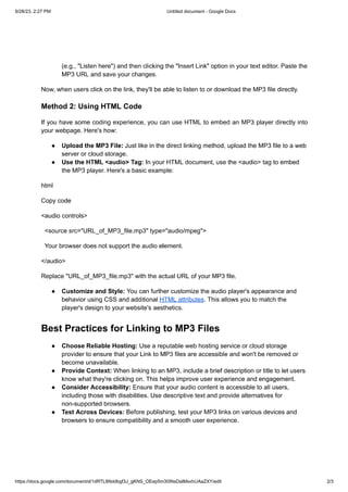 How to Link to MP3 Files-A Comprehensive Guide | PDF