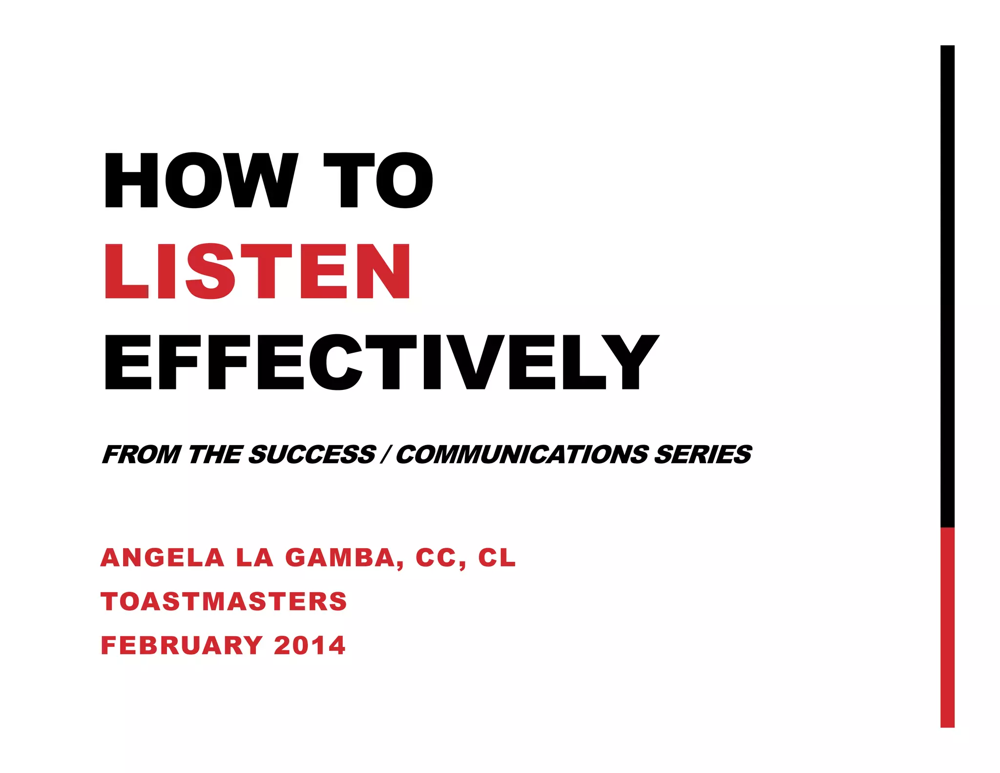 How To Listen Effectively | PDF