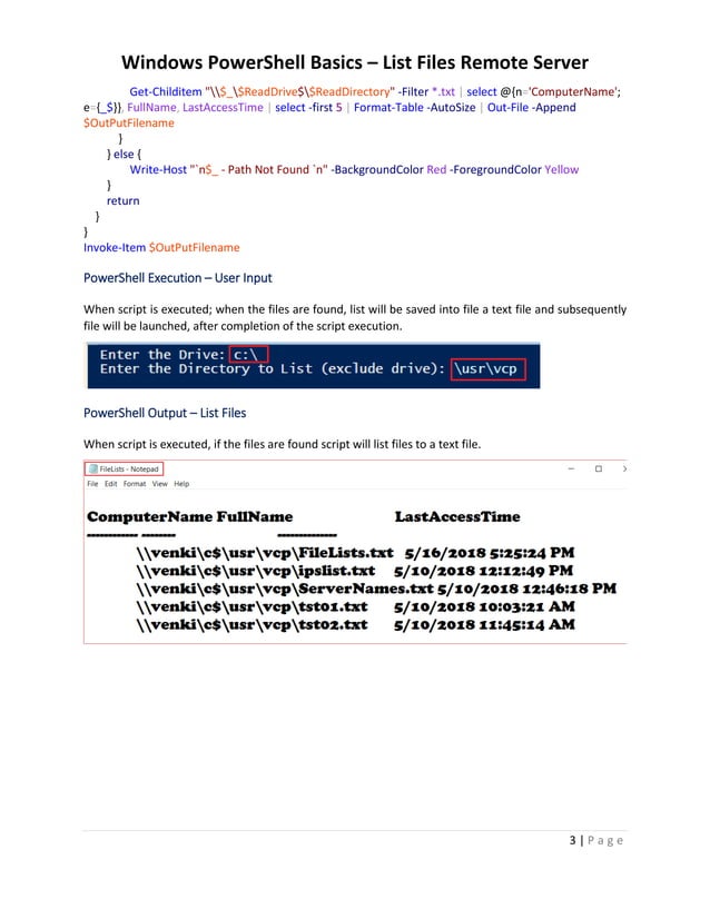 How To List Files On Remote Server Powershell Pdf 3083