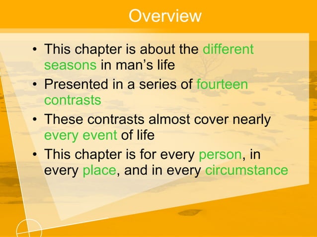 How to live in each season of life ecclesiastes 3 1 11 | PPT