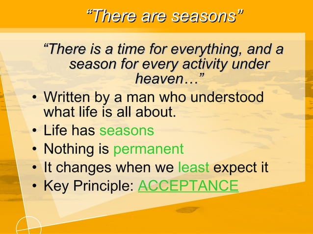How to live in each season of life ecclesiastes 3 1 11 | PPT