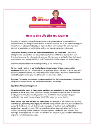 How to Live Life Like You Mean It | PDF