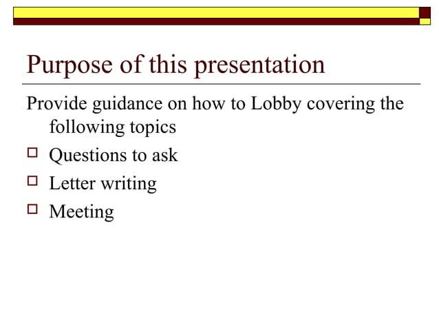 How to lobby | PPT