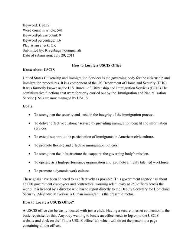 How to locate a uscis office sen-id | PDF