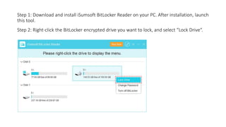 How to Lock/Unlock BitLocker Drive without Restarting Windows 10 | PPT