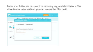 How to Lock/Unlock BitLocker Drive without Restarting Windows 10 | PPT