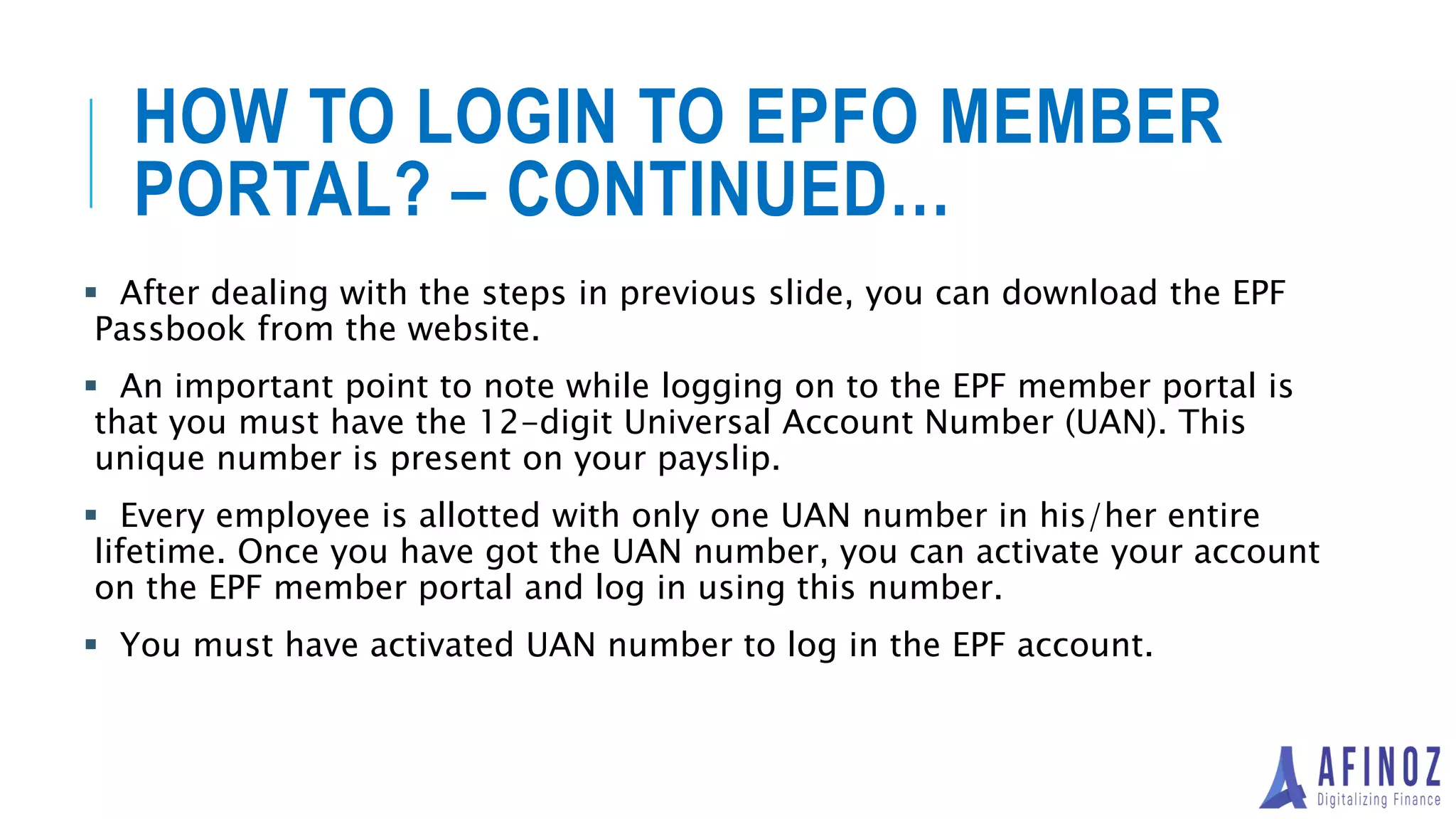 How to login at epfo and check your pf balance | PPTX