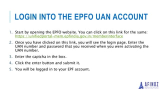 How to login at epfo and check your pf balance | PPTX