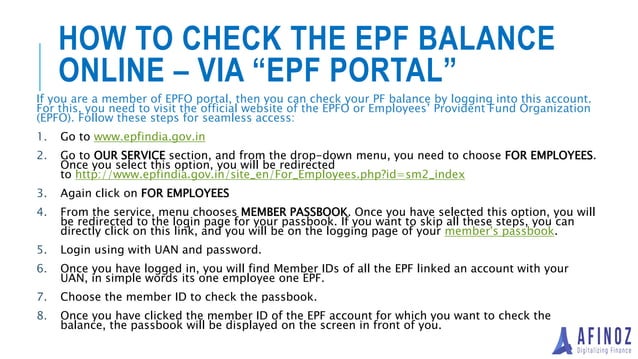 How to login at epfo and check your pf balance | PPTX