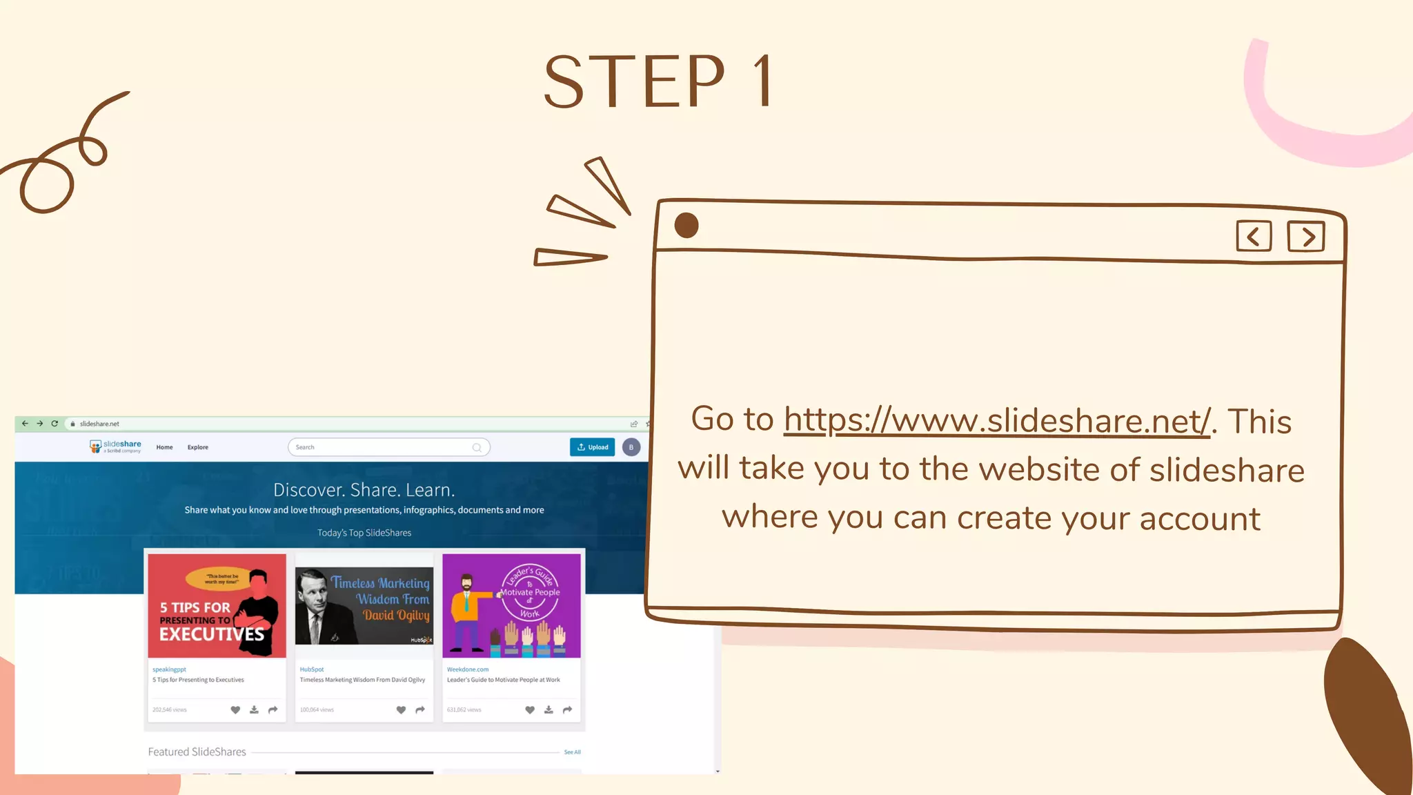 How to log in or sign up and upload content of slideshare.pdf